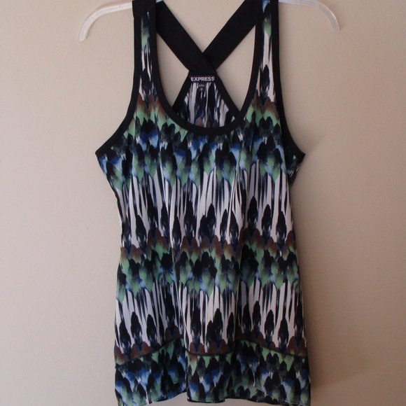 Express | Tops | Express Strappy Top Black Green Blue Ivory Brown Small ...